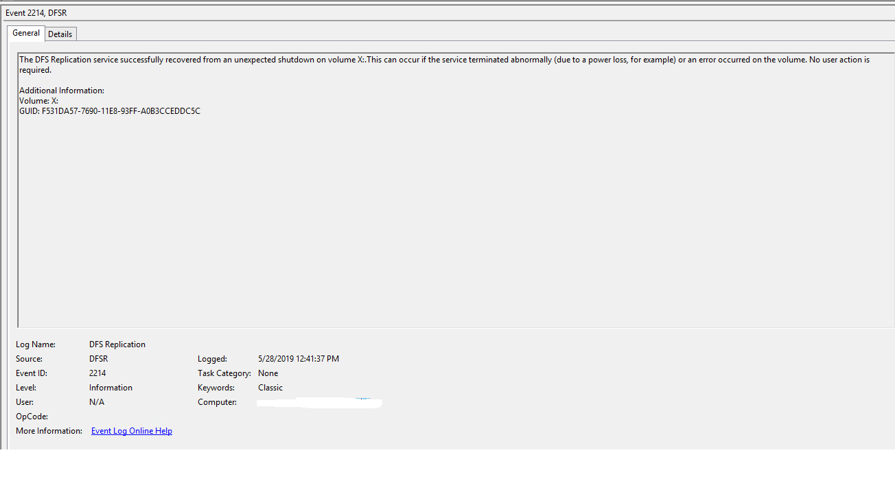 DFS Replication service stopped replication-Event 2213 DFS Replication service stopped replication-Event 2213